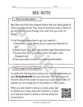 Bee Bots Coding Lesson Chromebooks Ipads Or Physical Bee Bots TPT