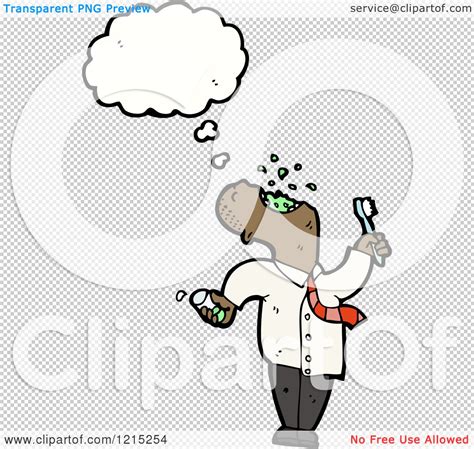 Cartoon Of A Man Gargling Thinking Royalty Free Vector Illustration