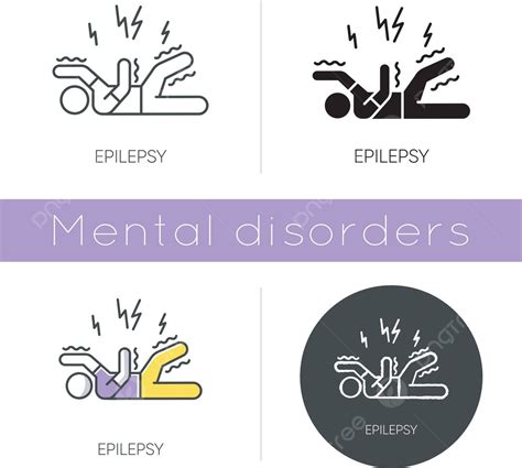 Epilepsy Icon With Convulsive Seizure In Flat Design Vector Tremor