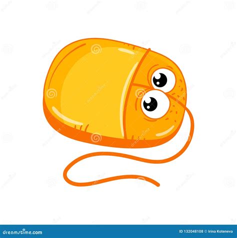 Funny Computer Mouse Cartoon Character Stock Illustration