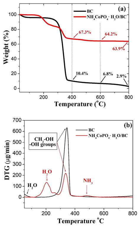 A Tga And B Dtg Curves Of Nh4copo4∙h2obc And Bc Download