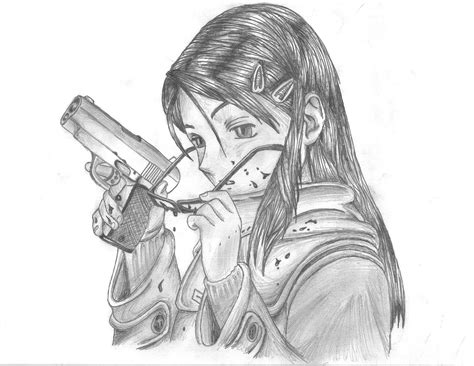 Anime Girl With Gun By Iloveloyers On Deviantart