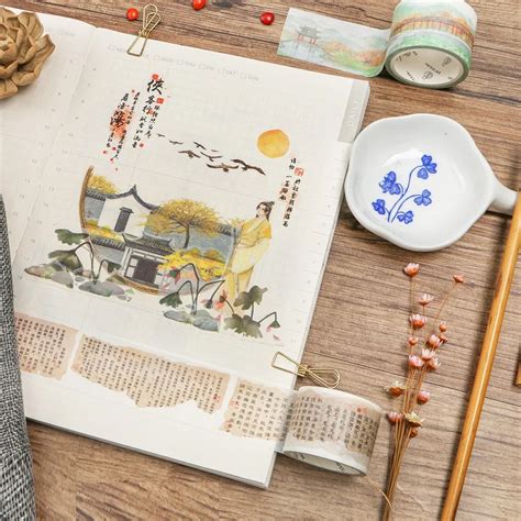 24 новых Васи клейкие ленты китайский классический стиль цветы девушки Японский декоративный