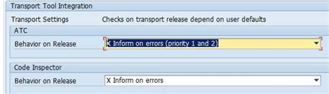 configuration for atc code inspector check befor sap community