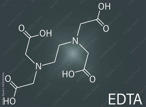 Skeletal Formula Of Ethylenediaminetetraacetic Acid Or Edta Complexing