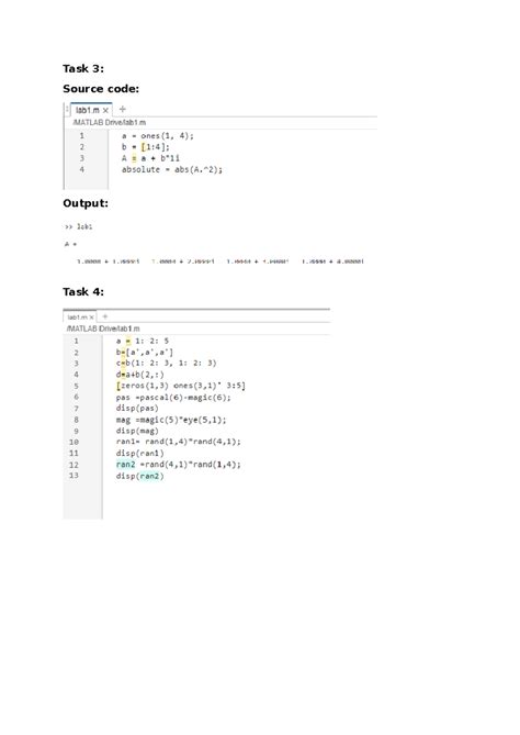 lab 1 its a lecture signal systems task 3 source code output