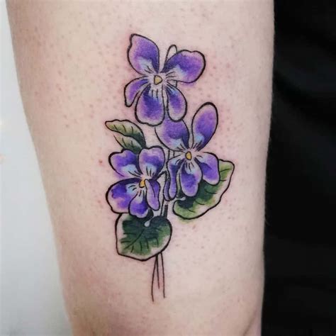 Violet Flower Tattoo Watercolor