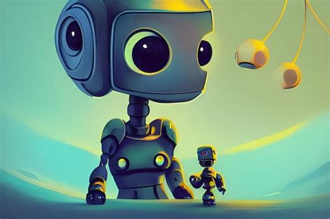 Premium Ai Image Daily Life Of Human Like Cute Robots