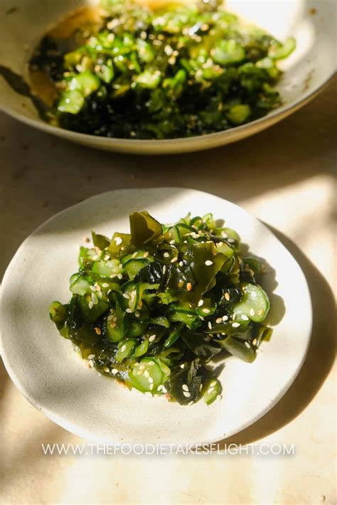 Japanese Cucumber And Seaweed Salad Sunomono The Foodie Takes Flight