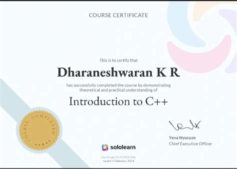 Dharaneshwaran Kr On Linkedin Sololearn C