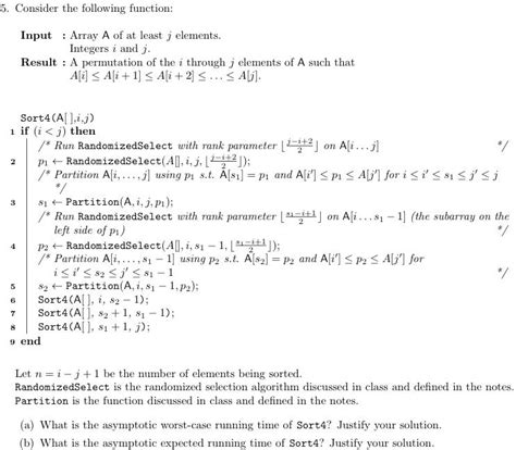 Solved What Is The Asymptotoc Expected Running Time Of Sort