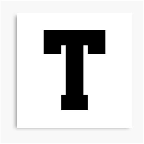 Alphabet Black T Sports Letter T Canvas Print For Sale By