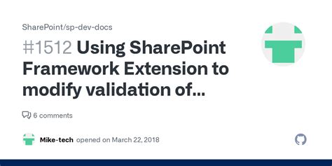Using Sharepoint Framework Extension To Modify Validation Of New Item