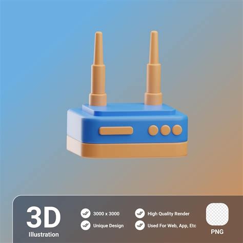 Tecnología Wifi Enrutador Ilustración 3d Archivo Psd Premium