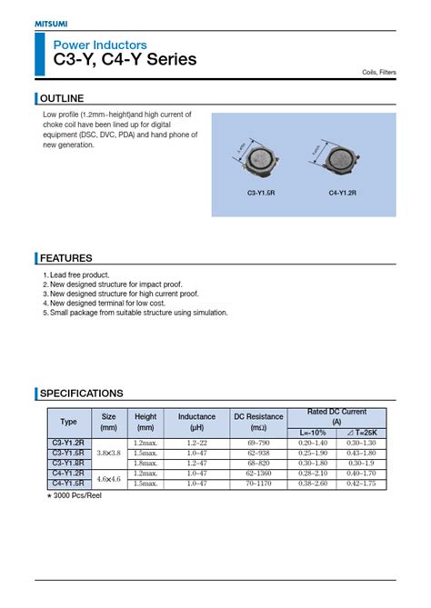 C4 Y Power Inductors Mitsumi Electronics