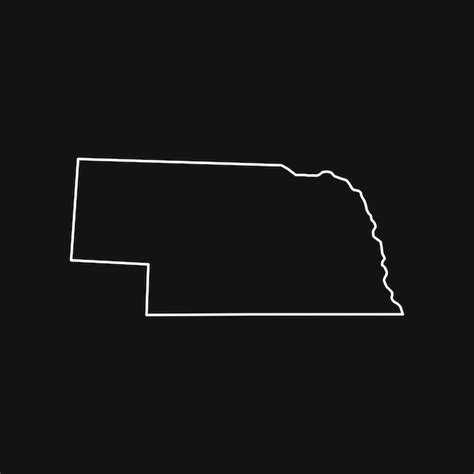 Carte Du Nebraska Sur Fond Noir Vecteur Premium