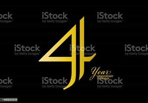 4 주년 기념 축하 로고 타입 골드 컬러 벡터 4 번째 생일 로고 4 번호 기념일 배너 초대 카드 및 포스터에 대 한 기념일