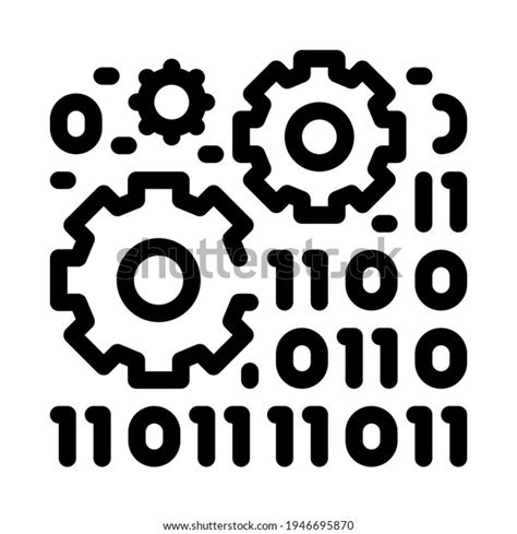 Programming Coding Process Machine Learning Line Stock Vector Royalty
