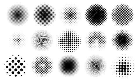 Premium Vector Circle Half Tone Dot Patterns Graphic Gradient With Spray Effect Gradation