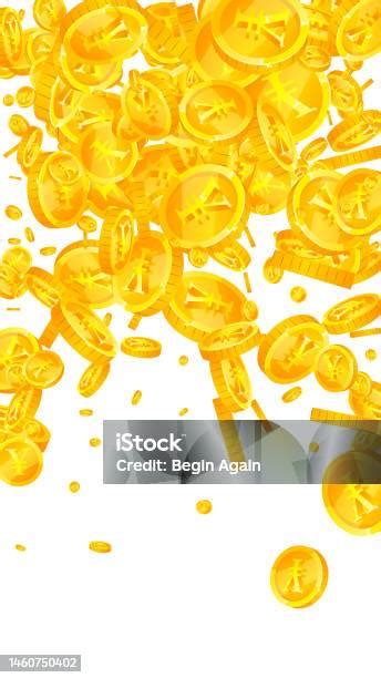 중국 위안화 동전이 떨어진다 흩어져있는 금 Cny 3차원 형태에 대한 스톡 벡터 아트 및 기타 이미지 3차원 형태 개념 귀여운 Istock