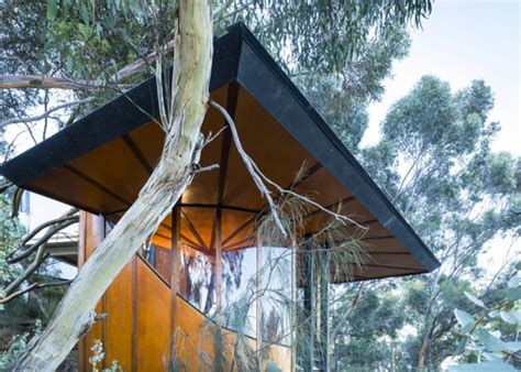 Tube Of Wood Enclose Max Pritchard S Self Built Tree Top Studio