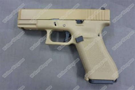 Airsoft Guns We Tech Glock 19x Gen5 Green Gas Blow Back Pistol Tan