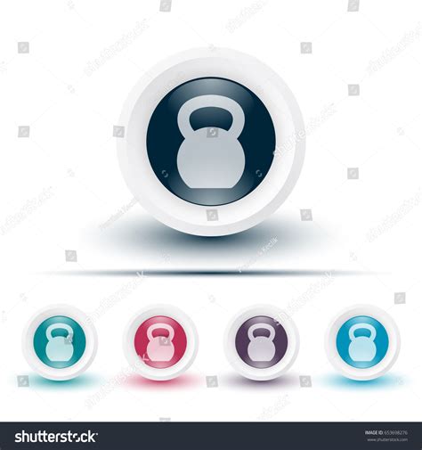 Vector Set Illustrations Glossy Icons Buttons Stock Vector Royalty Free