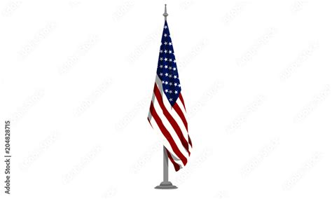 Usa Flag Hanging On Pole Stock Vector Adobe Stock