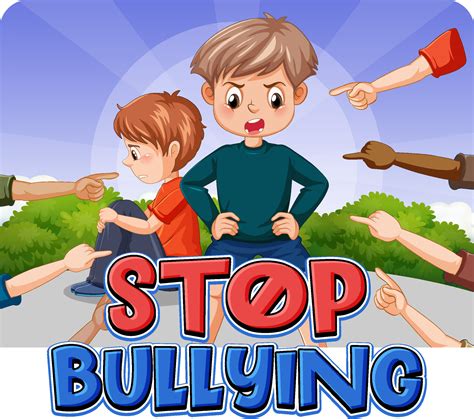 Stop Bullying Text With Cartoon Character 13763345 Vector Art At Vecteezy