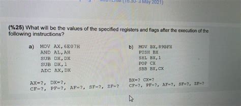 Solved 630 3 May 2021 25 What Will Be The Values Of