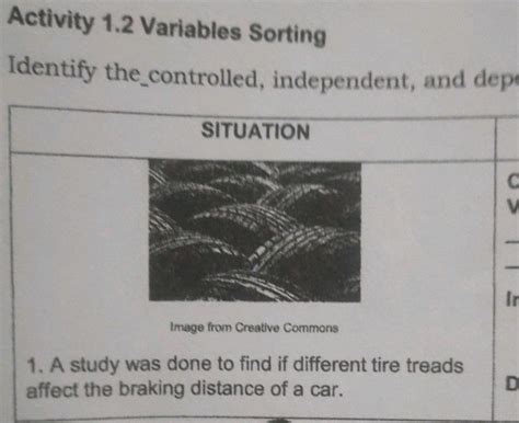 Activity 12 Variables Sorting Identify The StudyX