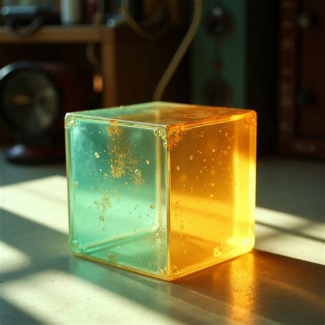 Free Glowing Translucent Cube Photo Translucent Cube Amber Download At Stockcake