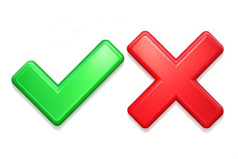 Premium Photo 3D Check And Cross Marks Isolated On White Background