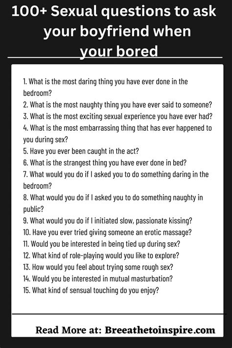 100 Sexual Questions To Ask Your Boyfriend Very Sexy Intimate