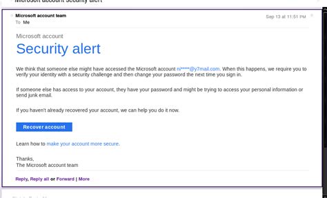 Microsoft Account Security Alert Scam Emails Scam