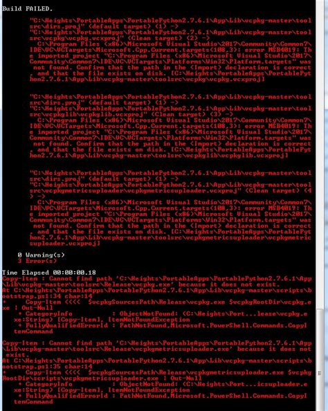 C Vcpkg Setup Errors On Command Line Stack Overflow