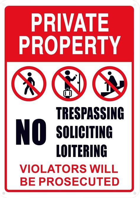 No Trespassing No Soliciting No Loitering Signs Private Property Sign