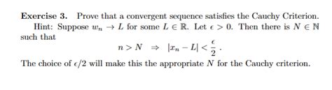 Solved Exercise Prove That A Convergent Sequence Chegg