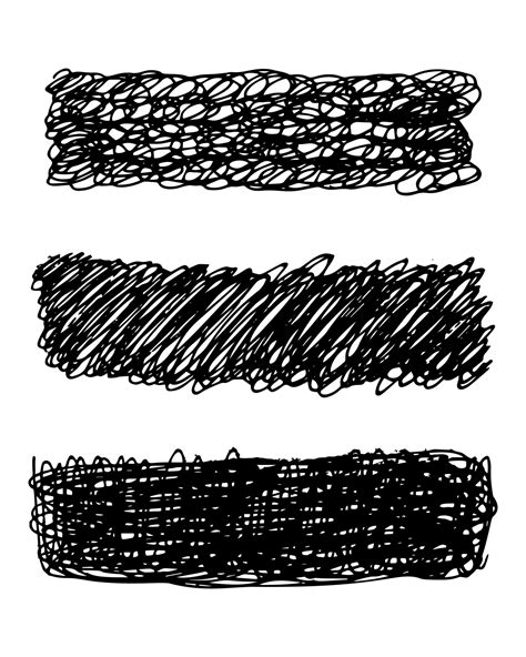 Sketch Scribble Smear Set Of Three Black Pencil Smears In The Shape Of A Rectangle On White