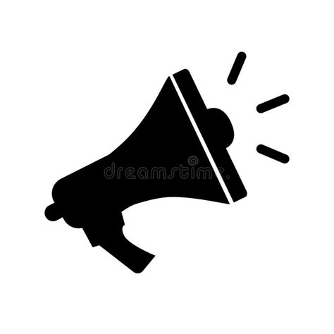 Megaphone Isolated Flat Web Mobile Icon Vector Sign Symbol Button Element Silhouette Stock