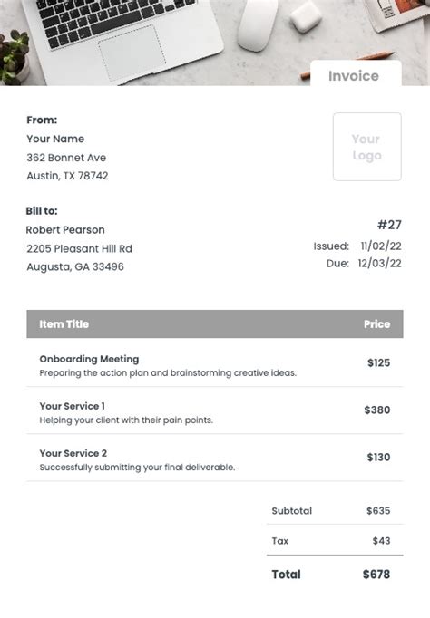 Tech Support Invoice Templates Kosmo