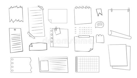 Memo Sticky Note Reminder Sheet Paper Doodle Paper Frame Check List With Pin Tape Paperclip