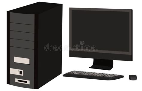 Desktop Computer Setup With Monitor Keyboard And Mousecpu And