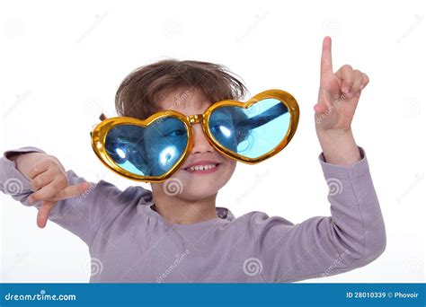 Girl Wearing Funky Glasses Stock Image Image Of Heartshaped 28010339