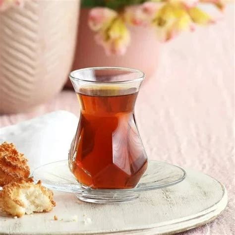 Lav Turkish Tea Set Teacups And Plates 12 Pcs Hakan