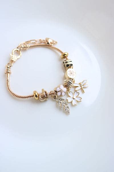 White Dragonfly Charm Bracelet Zahana
