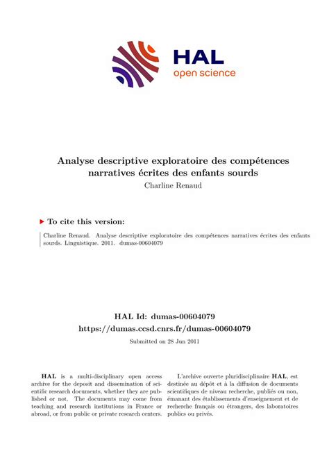 Pdf Analyse Descriptive Exploratoire Des Compétences Dokumentips