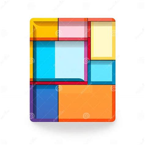 Colorful Block Grid Icon Multilayered Collages With Innovative Page