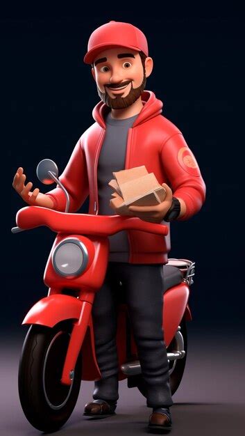 Premium Photo 3d Model Of A Delivery Man Character