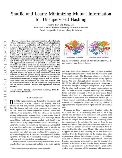 Shuffle And Learn Minimizing Mutual Information For Unsupervised